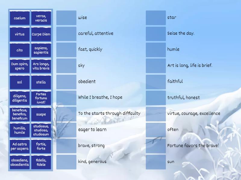 Grammar 3 Chapter 24 vocab and sayings - Match up
