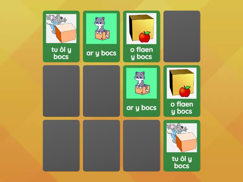 Ble mae'r - Matching pairs