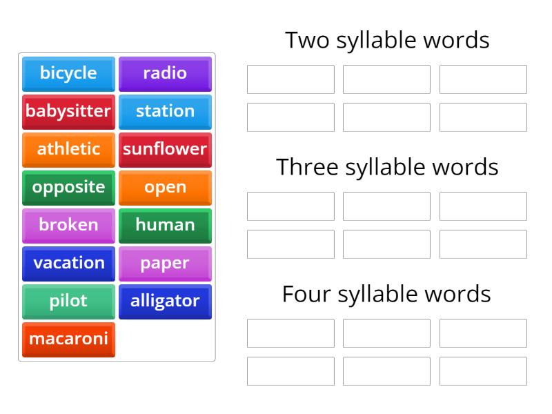 Syllable Sort - Group sort