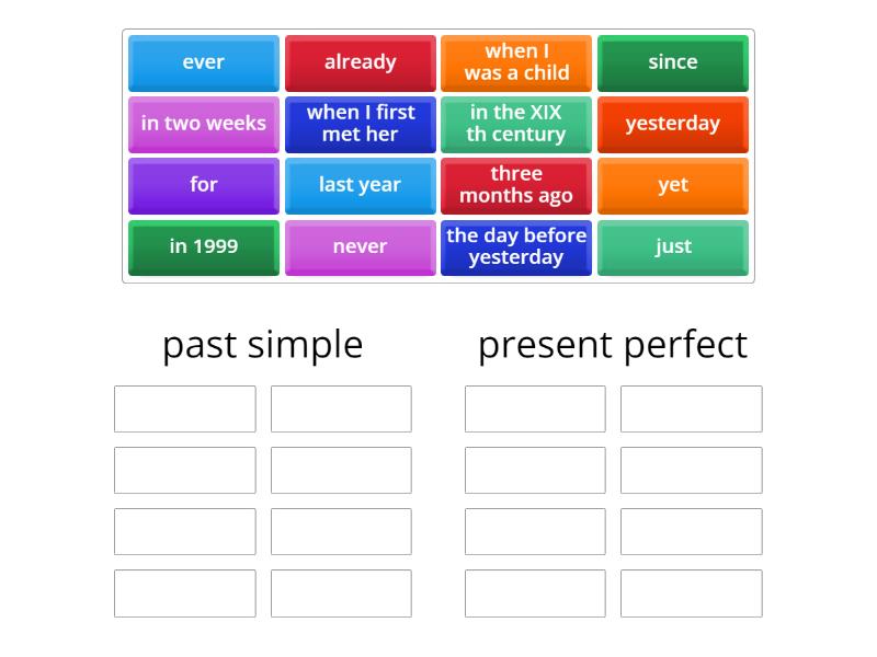 present perfect vs past simple_adverbs of frequency - Group sort