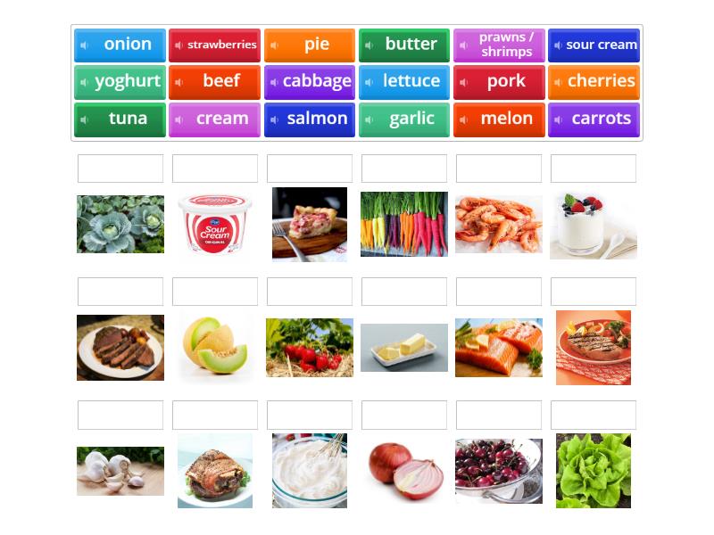 food items - Match up