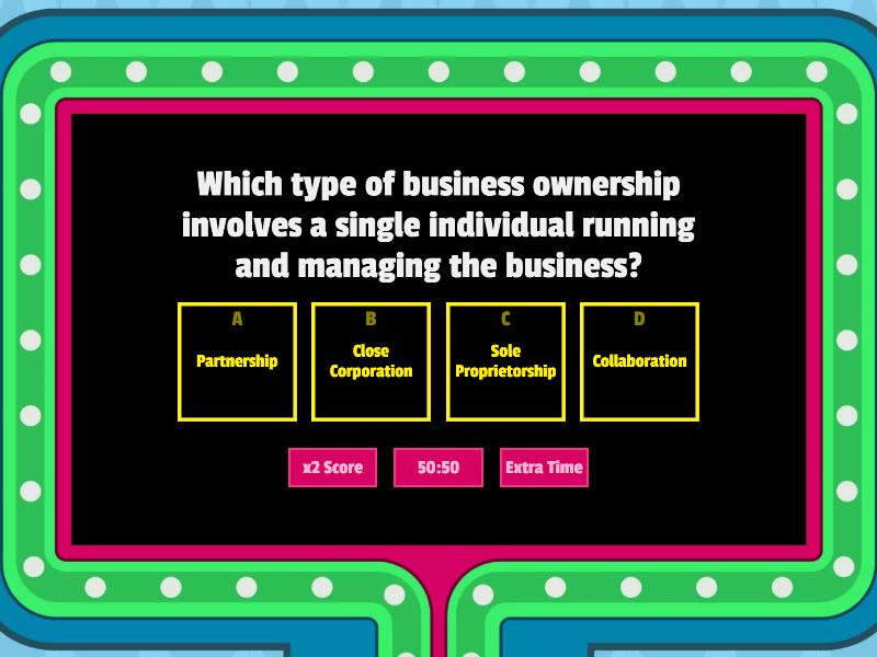 Forms of ownership - Gameshow quiz