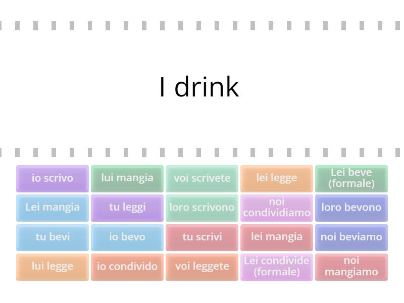 Verbi -are/-ere/ -ire - Find the match