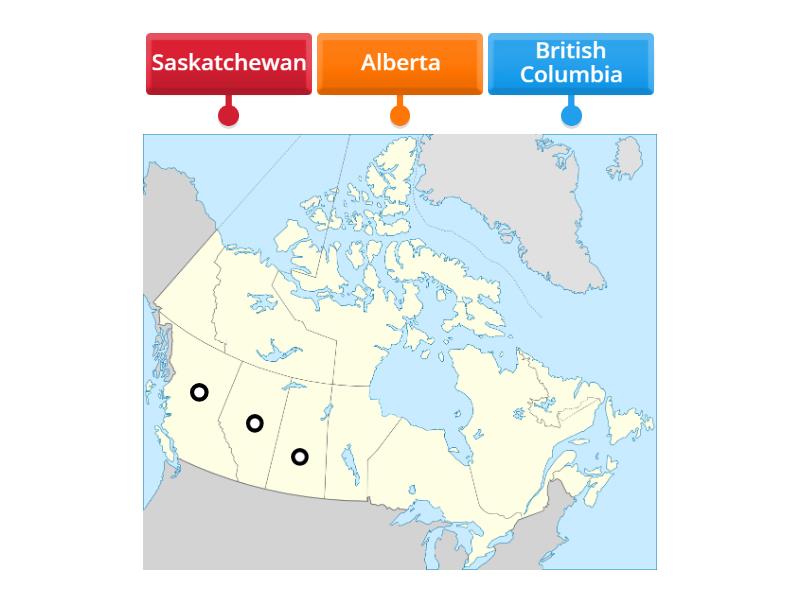 Provinces of Canada - 3 provinces - Labelled diagram