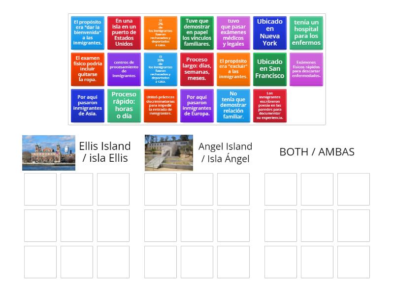 Ellis Island & Angel Island [SPANISH] - Group sort