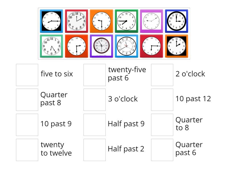 Telling the time - Match up