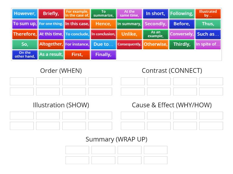 WS - Transition Words - Group sort