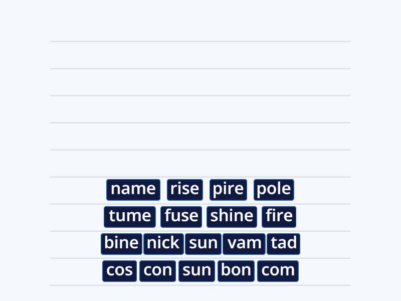 VCe Syllables Word Builder - Word magnets