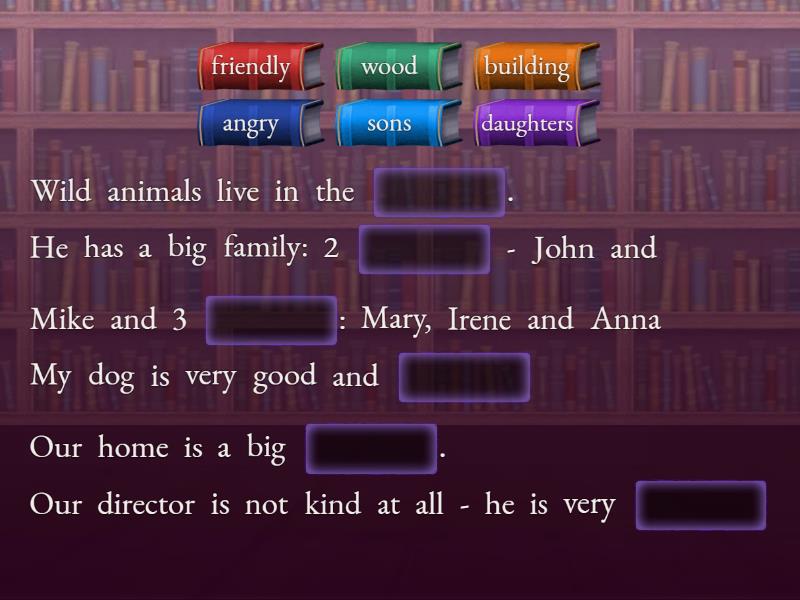 HARRIET AND PORTRAIT - Complete the sentence