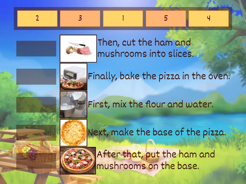 5-step sequence - Making a pizza - Match up