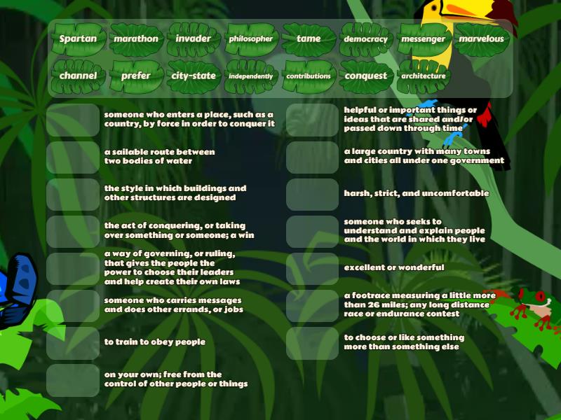 The Ancient Greek Civilizations Vocabulary - Match up