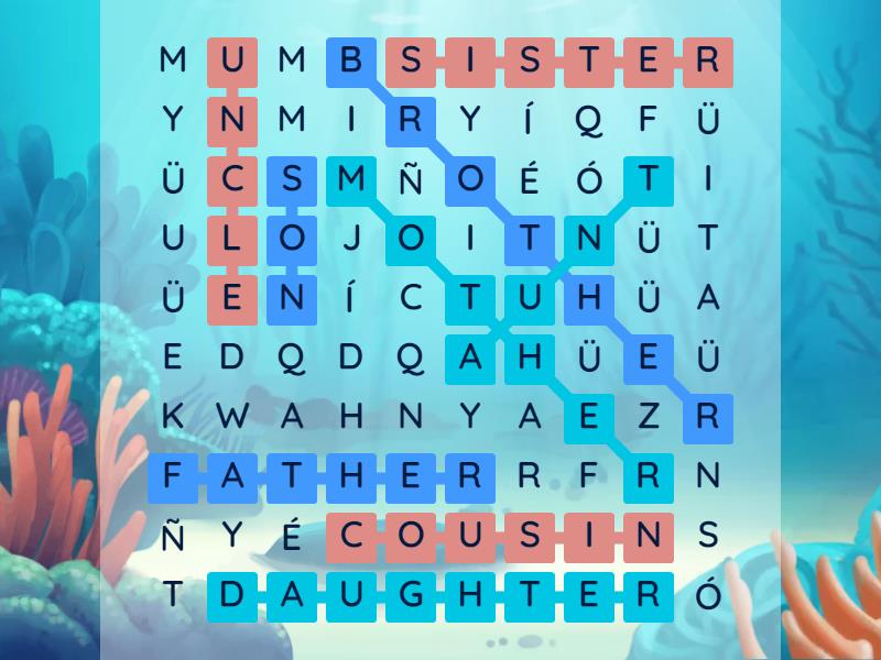 PUPILETRAS FAMILY TREE - Sopa de letras