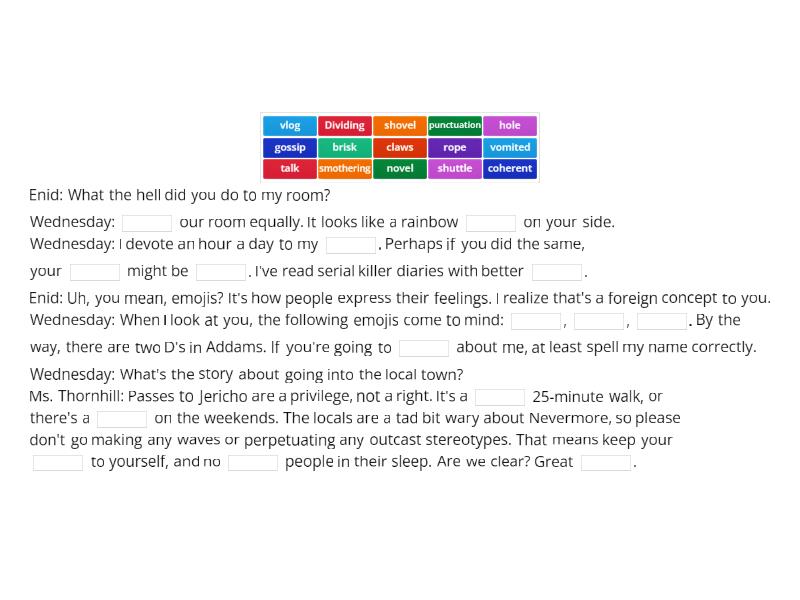 fill the gaps - Missing word