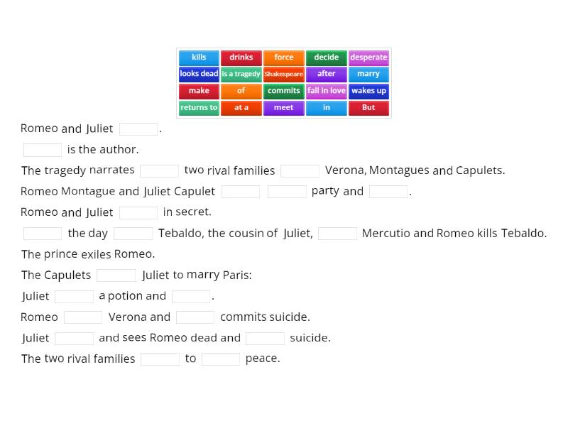 Romeo & Juliet - Complete the sentence