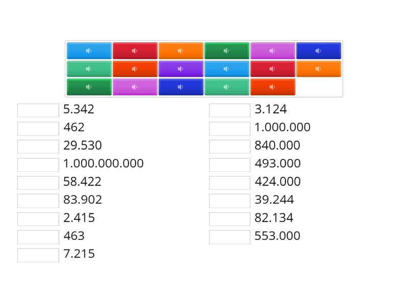 Taalcompleet A1 - 6.13 Duizend, miljoen, miljard - Match up
