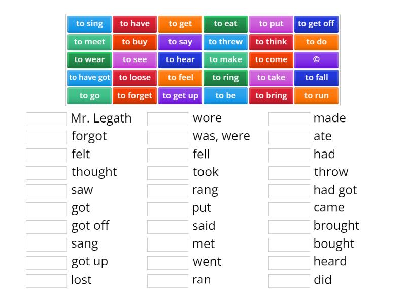 Simple past - unregelmäßige Verben - BL 2 - Unit 1 + 2 - It`s a match ...