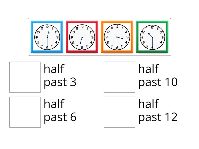 P1 Telling Time - Half past - Match up