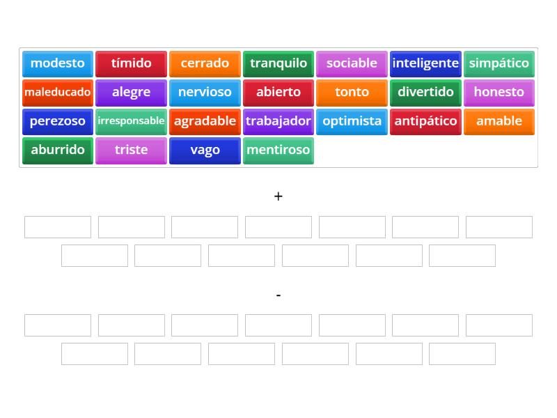 Descripción de carácter - Group sort
