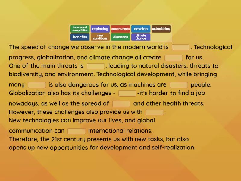 The 21st century presents new challenges and threats to our way of life ...
