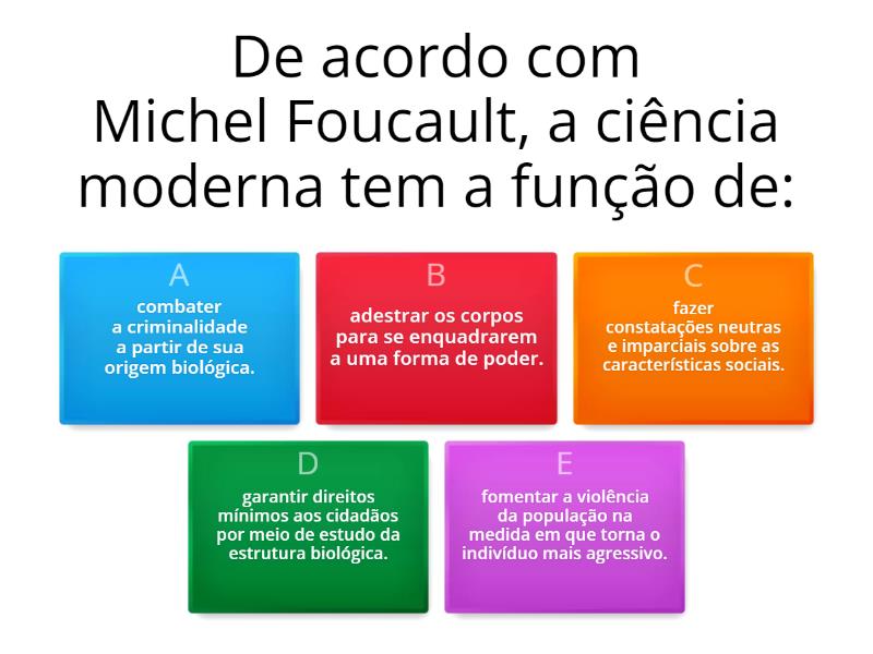 Disciplina e Poder Michel Foucault - Questionário