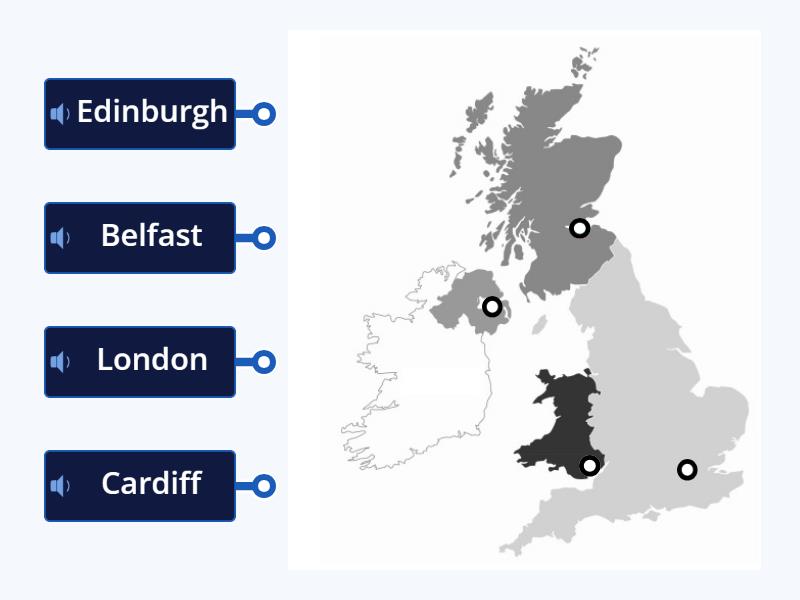 Capital Cities of the United Kingdom - Labelled diagram