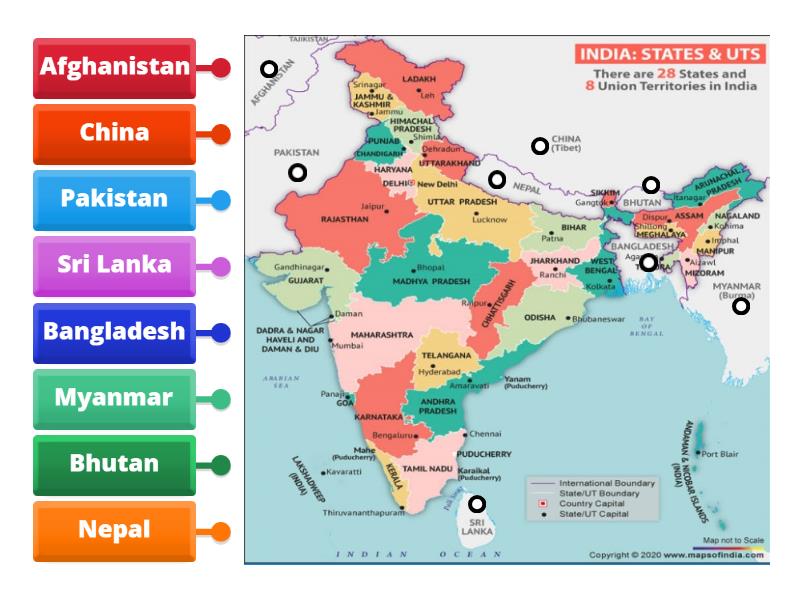 Grade 5 UAE SST Starter Activity based on Map Skill - Labelled diagram