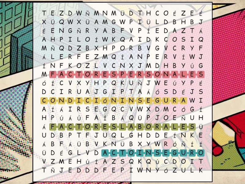 Tipos de causas - Sopa de letras