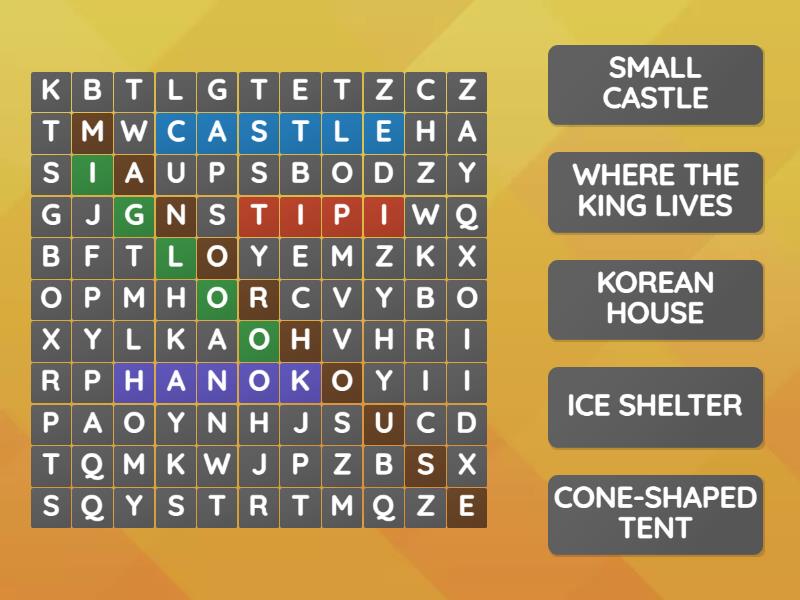 6th grade - Wordsearch