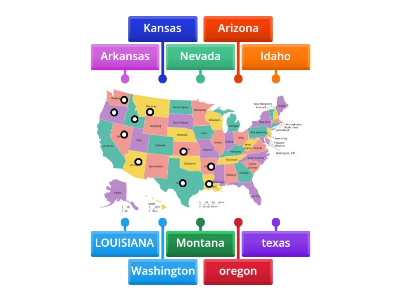 10 STATES - Labelled diagram