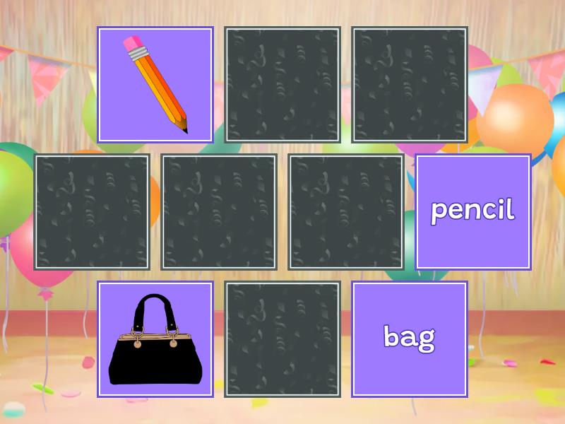 School things. - Matching pairs