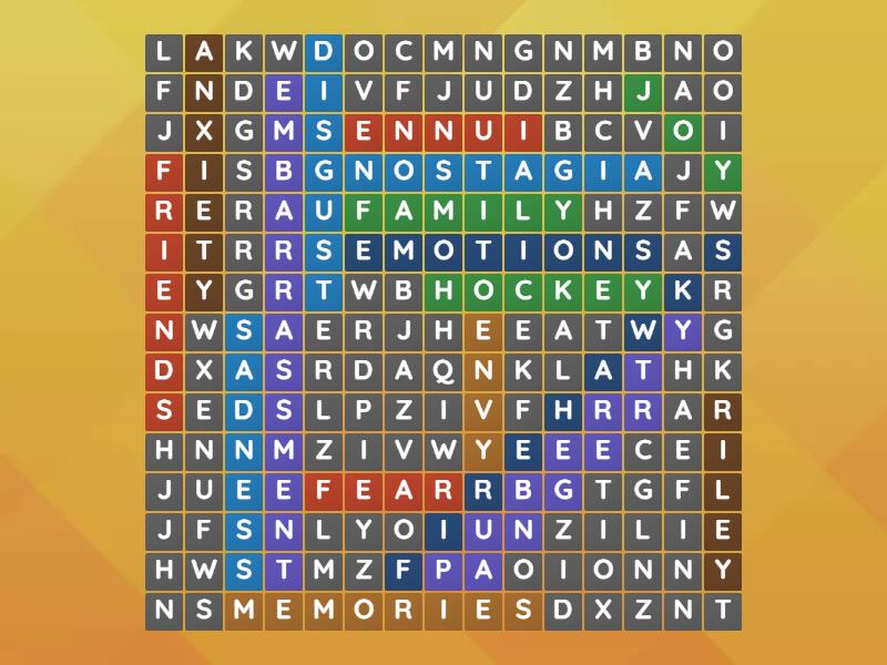 INSIDE OUT - Sopa de letras