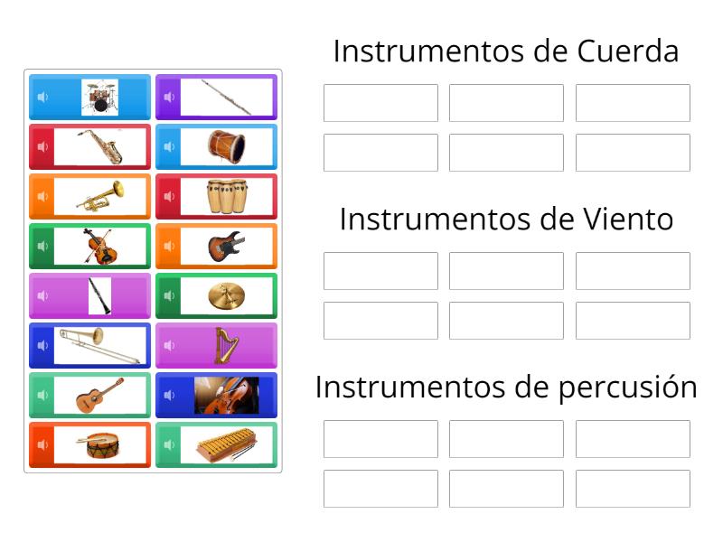 TIPOS DE INSTRUMENTOS: CUERDA, VIENTO O PERCUSIÓN. - Classificação em ...