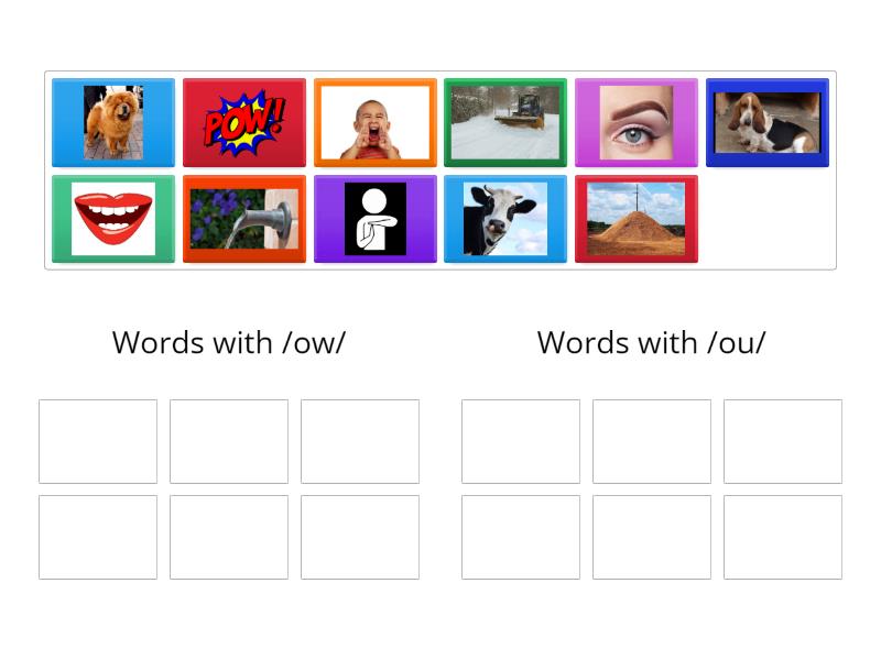 /ou/ /ow/ word sort - Group sort