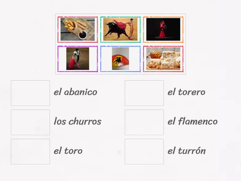Los elementos culturales de España - Match up