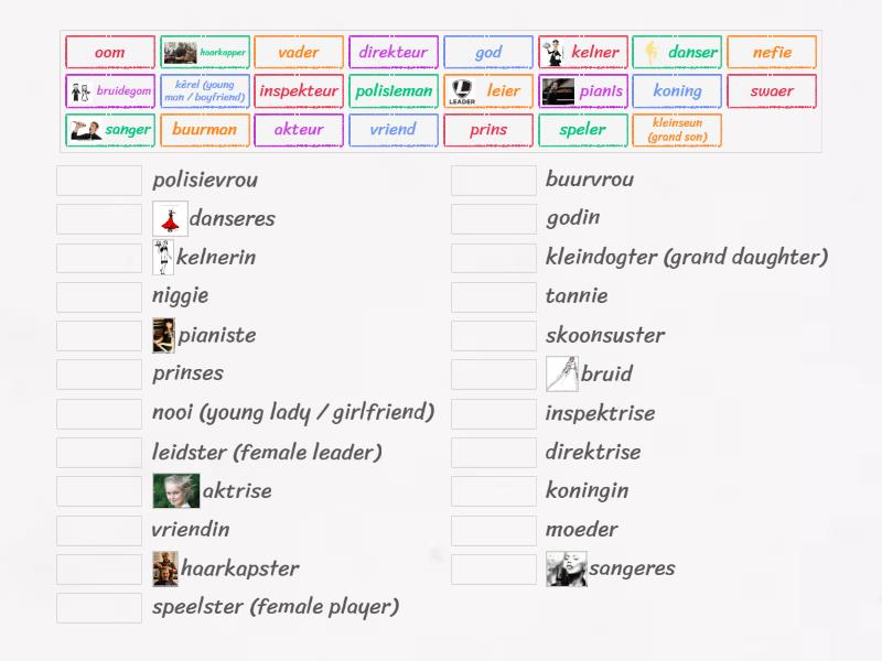 Geslag (Manlik en vroulik) - Match up