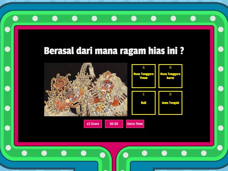 Ragam Hias Tradisional Indonesia Kelas 5 - Spielshow-Quiz