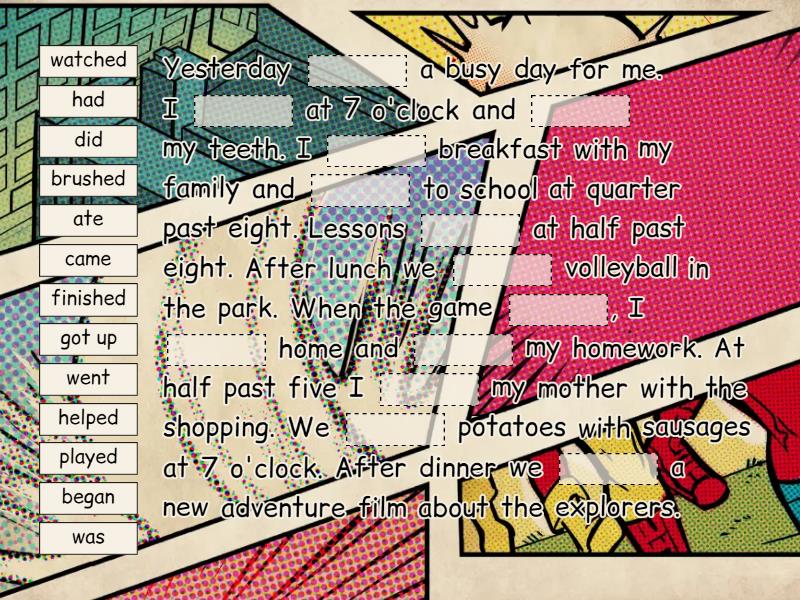 My day Past Simple 1 - Complete the sentence