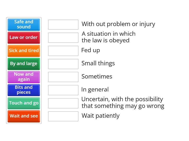 Upper-Intermediate B - 10B (Idioms) - Une las parejas