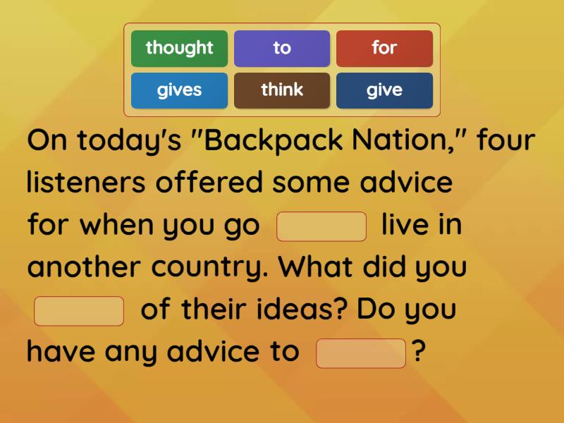 3A-Advice forum - Complete the sentence