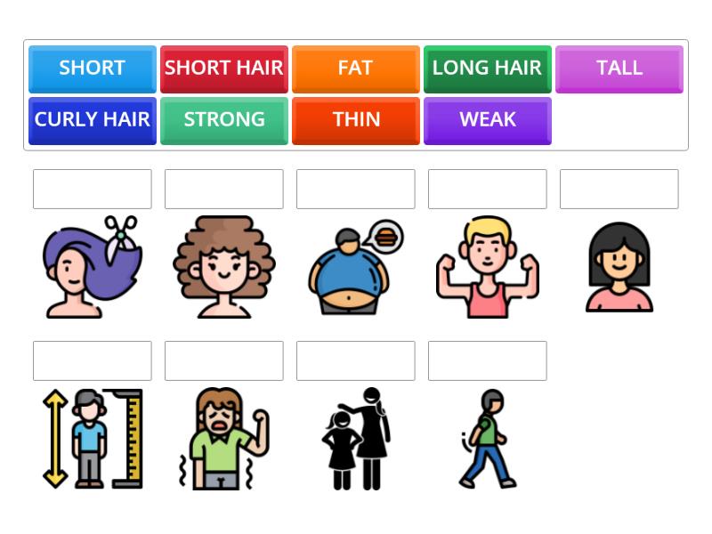 Describing people: Physical characteristics - Une las parejas