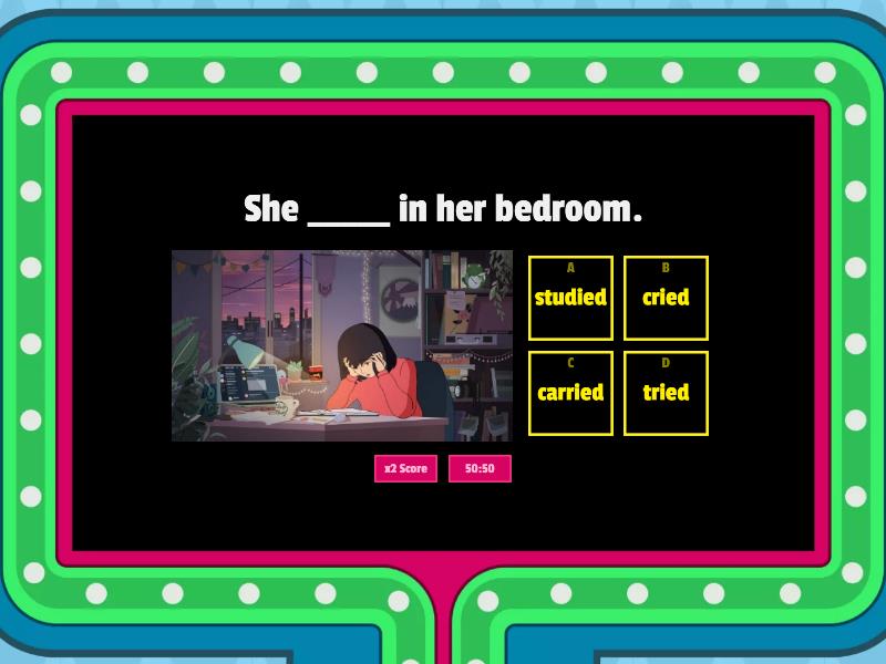 PAST SIMPLE (REGULAR VERBS -IED) - Gameshow quiz