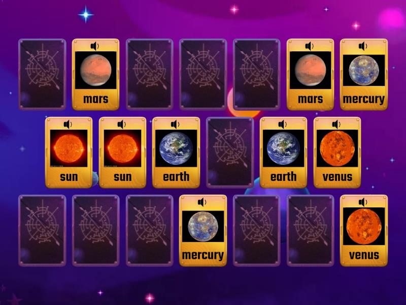 solar system. Memory. - Matching pairs
