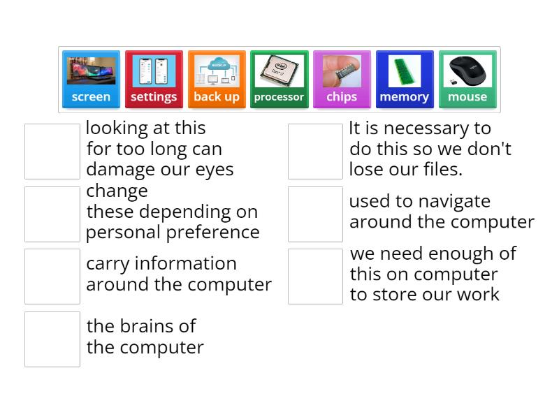Problems with computers unit 9 lesson 1-2 - Match up