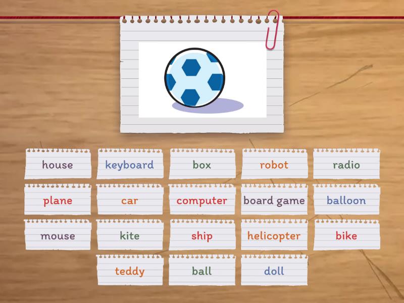 Power Up 1. Unit 5. Toys 1-2 - Find the match