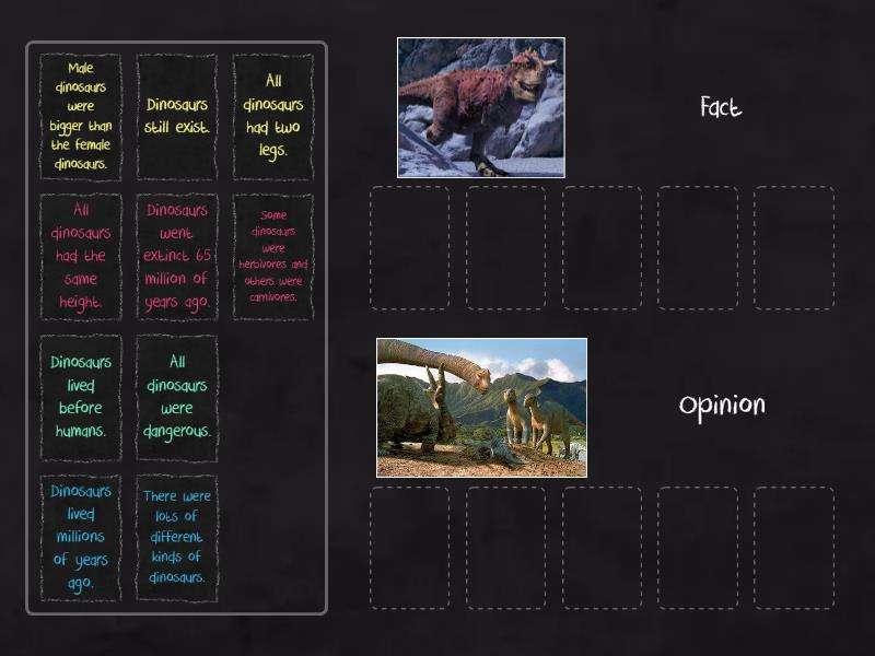 Fact or Opinion? Dinosaurs - Group sort