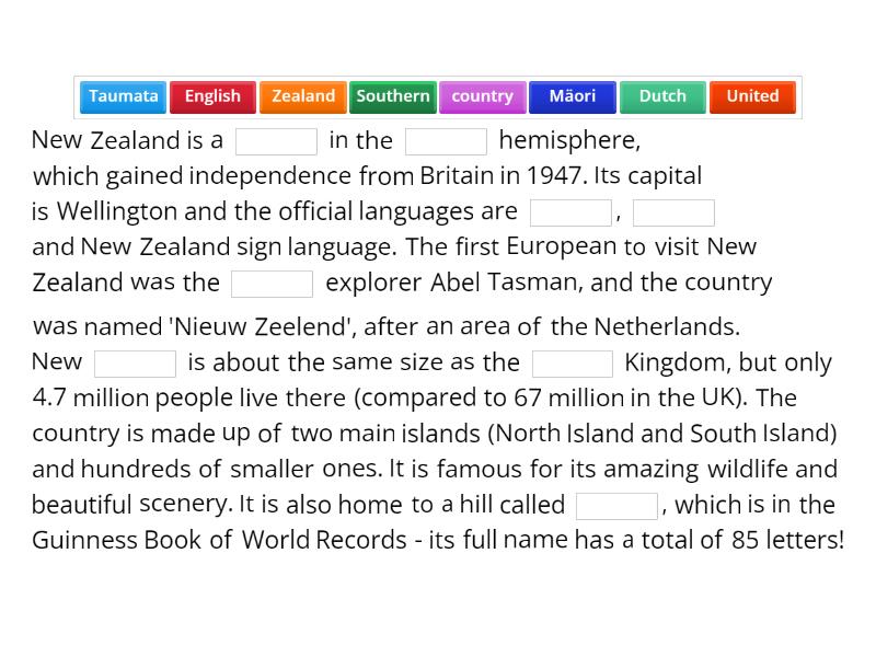 Camila - Unit 8: SB - Pp. 86/87 (New Zealand - Background Information ...