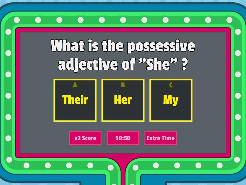 Possessive Adjectives Game - Gameshow testi