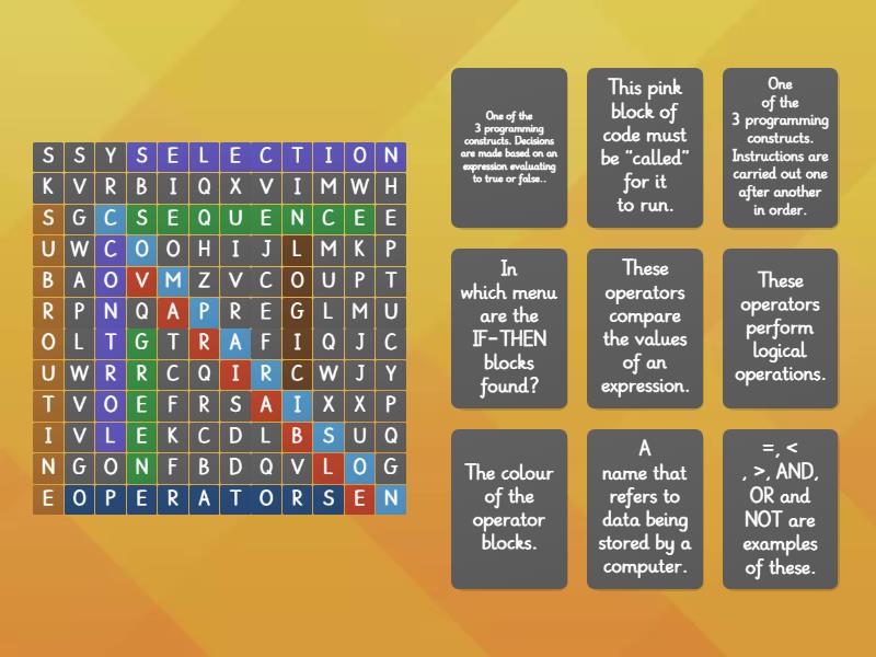 Scratch Programming Y7 Wordsearch 