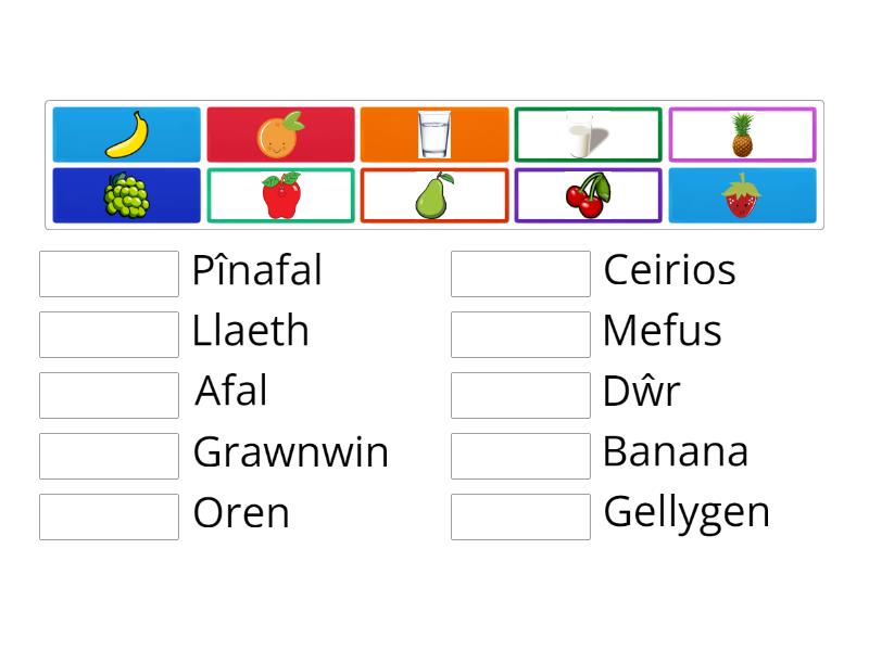 Healthy food and drink - Match up
