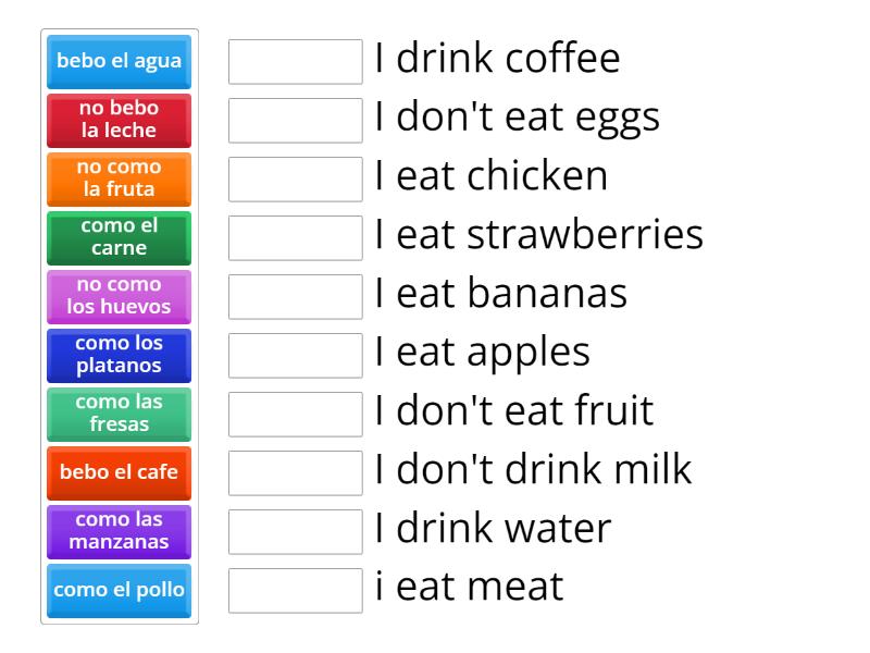 Spanish eat+drink - Match up